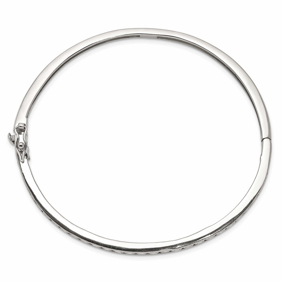 Silver CZ Hinged Bangle – Jewelryshopping.com